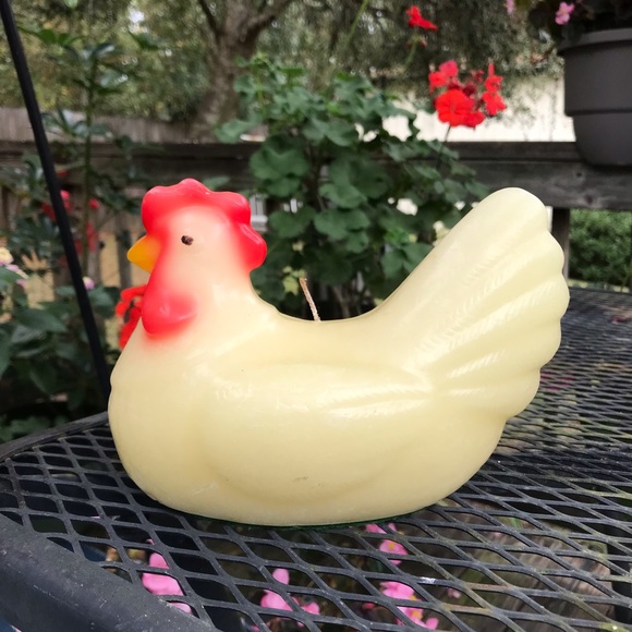 Vintage | Accents | Vintage Wax Figural Chicken Candle Farmhouse ...